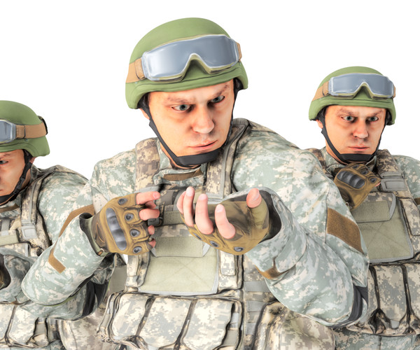 ArtStation - Animated American soldier in ACU 14 | Game Assets