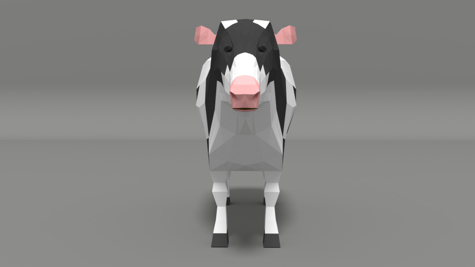 ArtStation - Low Poly Cartoon Cow (white) | Resources