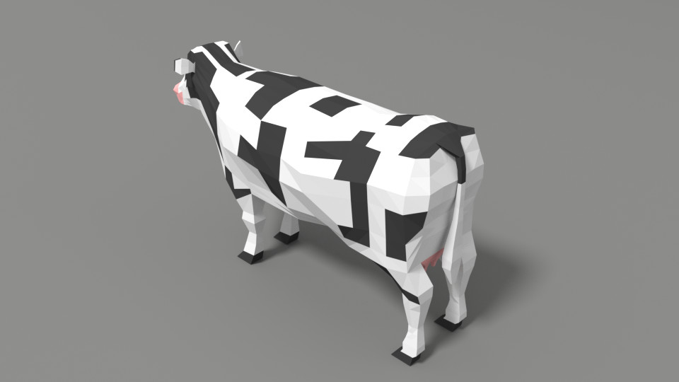 ArtStation - Low Poly Cartoon Cow (white) | Resources