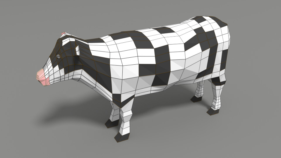 ArtStation - Low Poly Cartoon Cow (white) | Resources