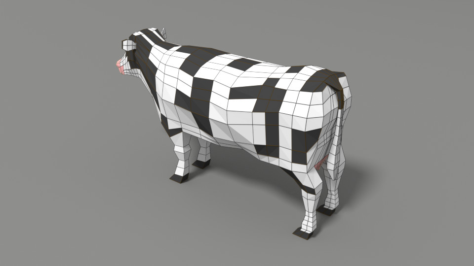 ArtStation - Low Poly Cartoon Cow (white) | Resources