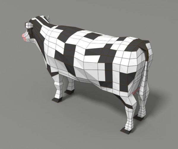 ArtStation - Low Poly Cartoon Cow (white) | Resources