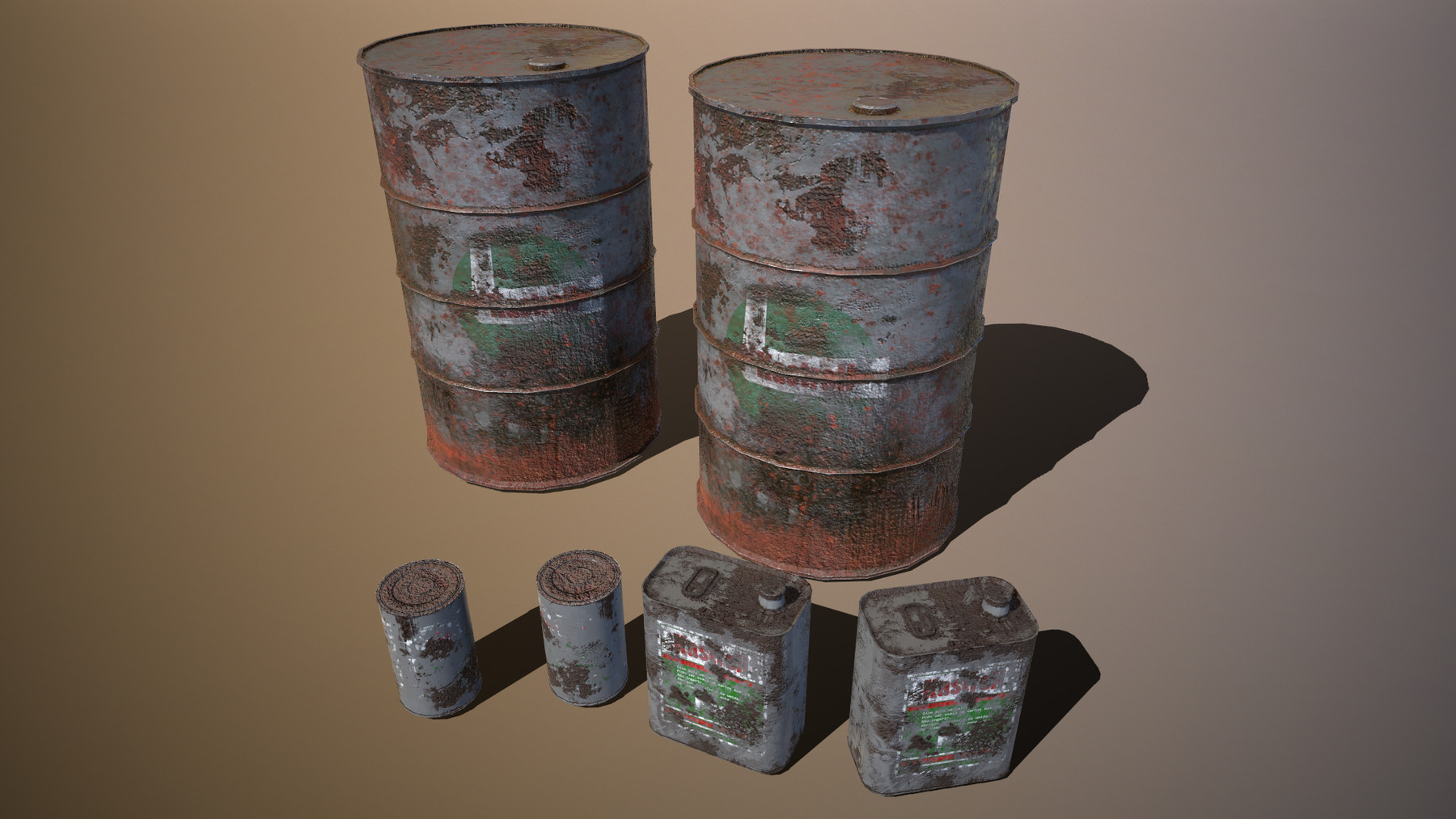 ArtStation - Old/Rust Barrel and Tin Oil | Game Assets