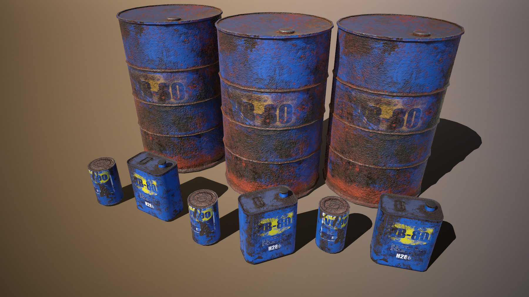 ArtStation - Old/Rust Barrel and Tin Oil | Game Assets