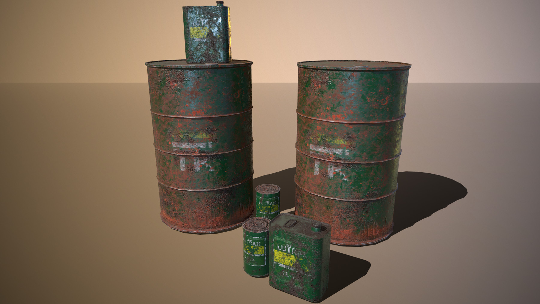 ArtStation - Old/Rust Barrel and Tin Oil | Game Assets