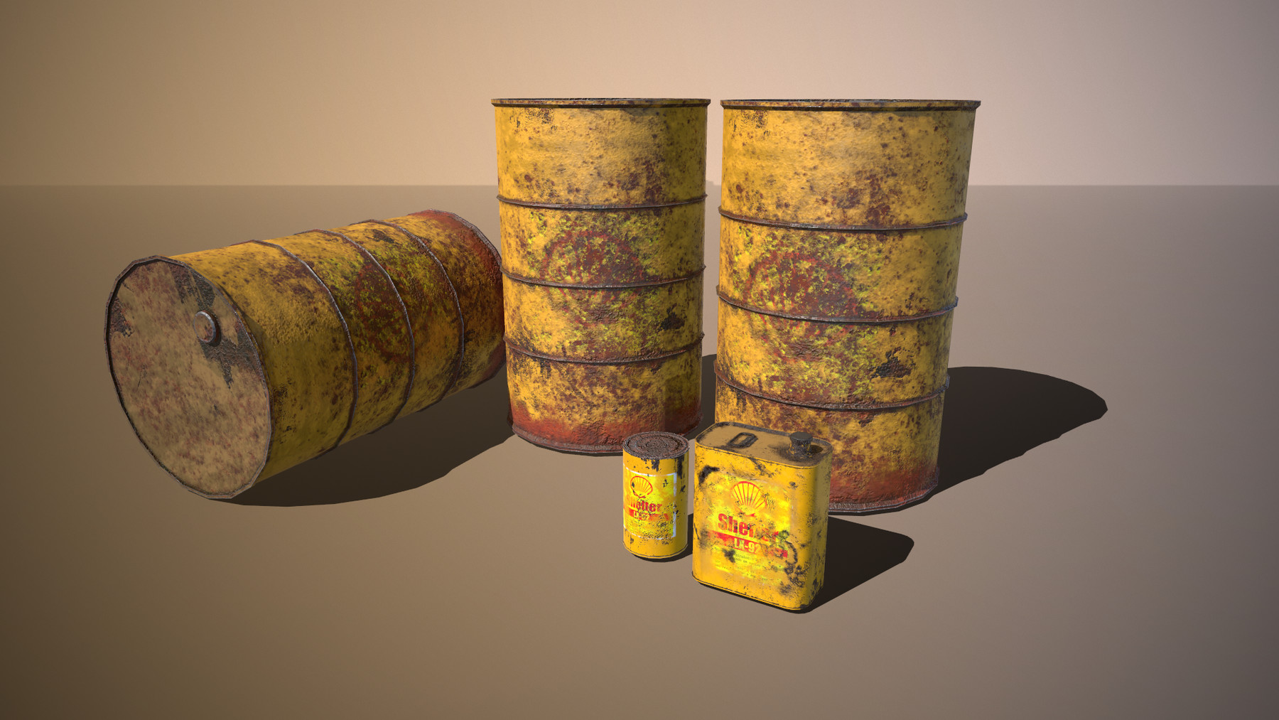 ArtStation - Old/Rust Barrel and Tin Oil | Game Assets
