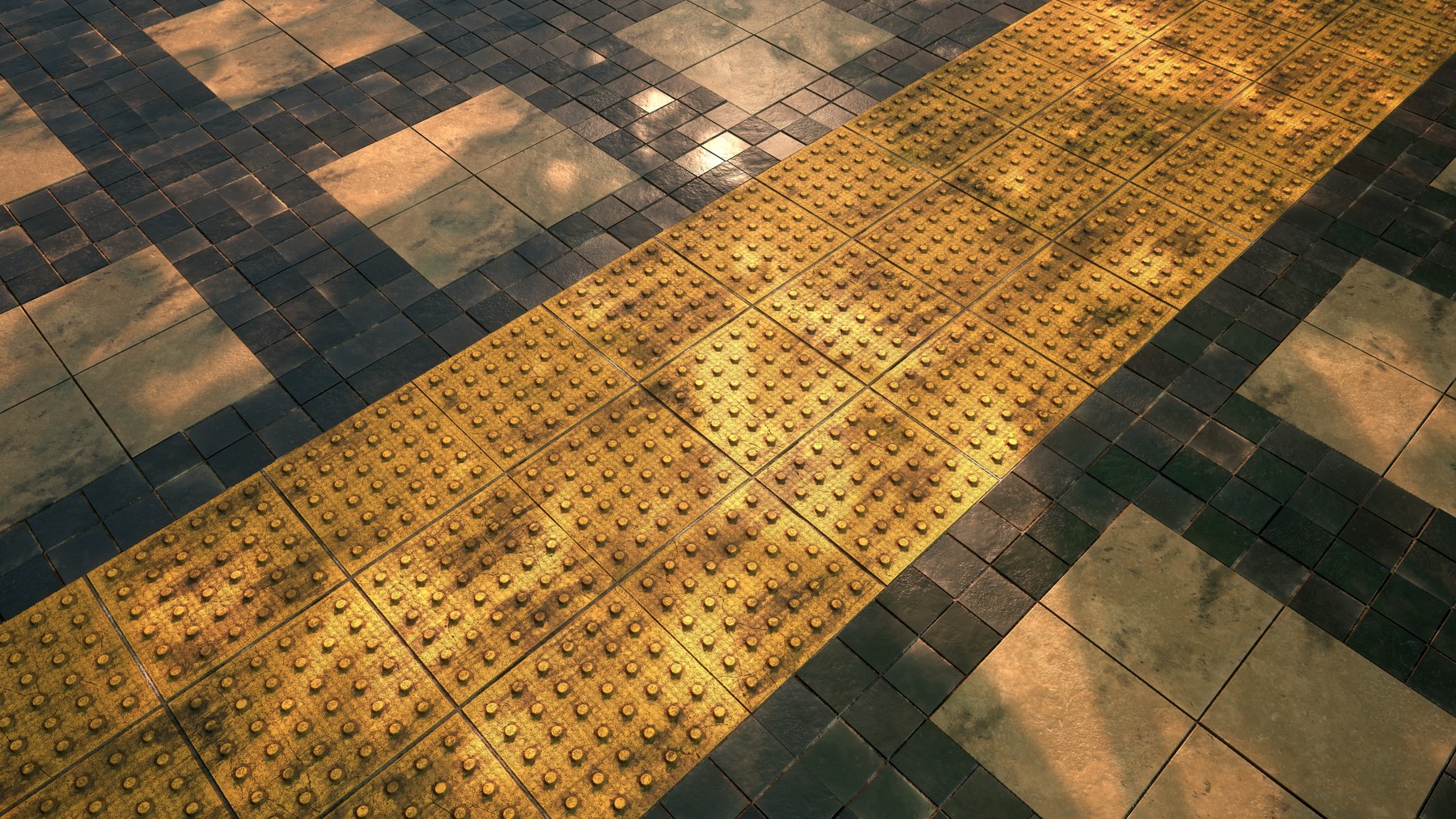 ArtStation - Tactile Pavement and tiles - Substance Designer - 100% ...