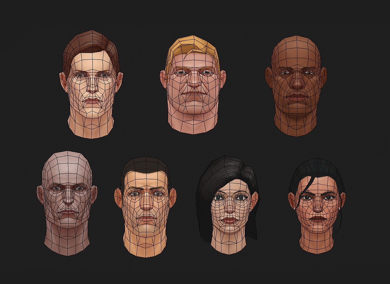 ArtStation - Low poly heads+textures 3 | Game Assets