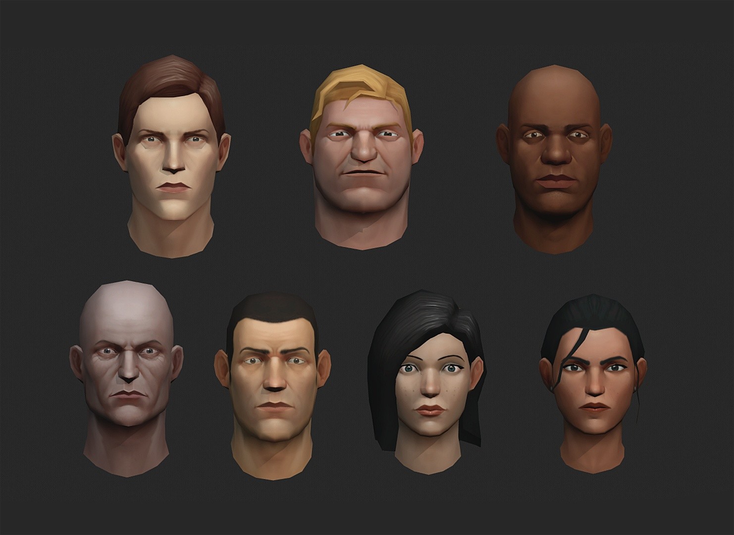 ArtStation - Low poly heads+textures 3 | Game Assets