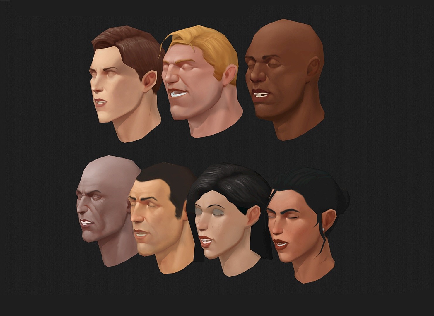 ArtStation - Low poly heads+textures 3 | Game Assets