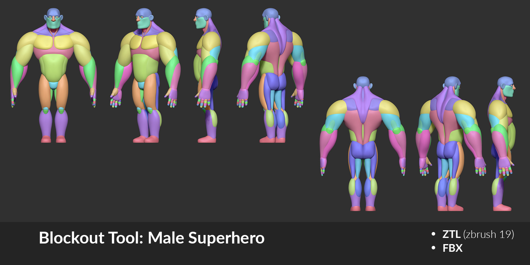 ArtStation - Blockout tool: Stylized Male SuperHero | Resources