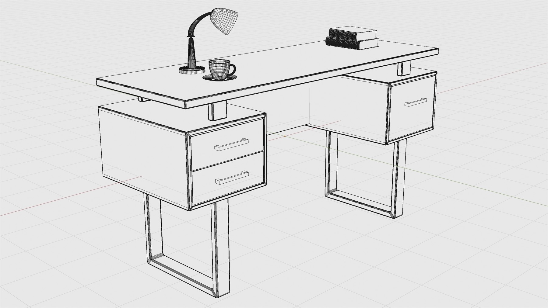 ArtStation - Silver Metal Computer Desk, Dark Taupe | Resources