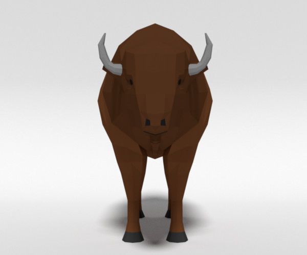 ArtStation - Low Poly Cartoon Bison | Resources