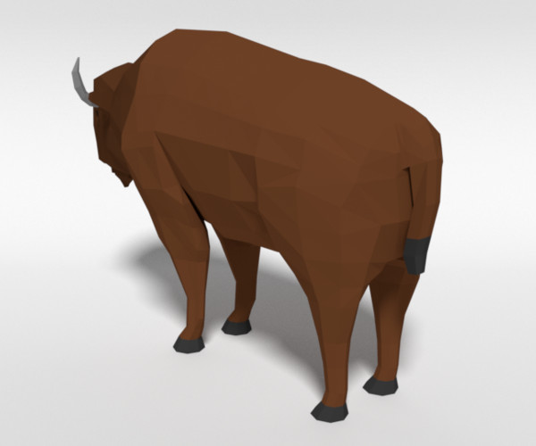 ArtStation - Low Poly Cartoon Bison | Resources