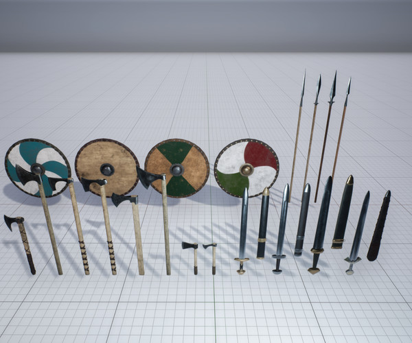 ArtStation - Realistic Viking Weapons and Shields Bundle | Game Assets