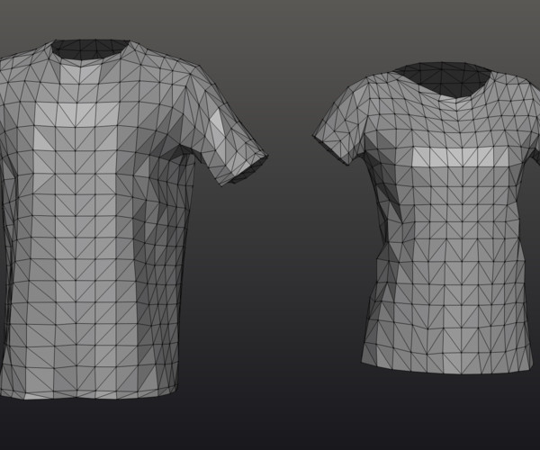 ArtStation - 3D Lowpoly Male and Female Graphic T-Shirt with multiple ...