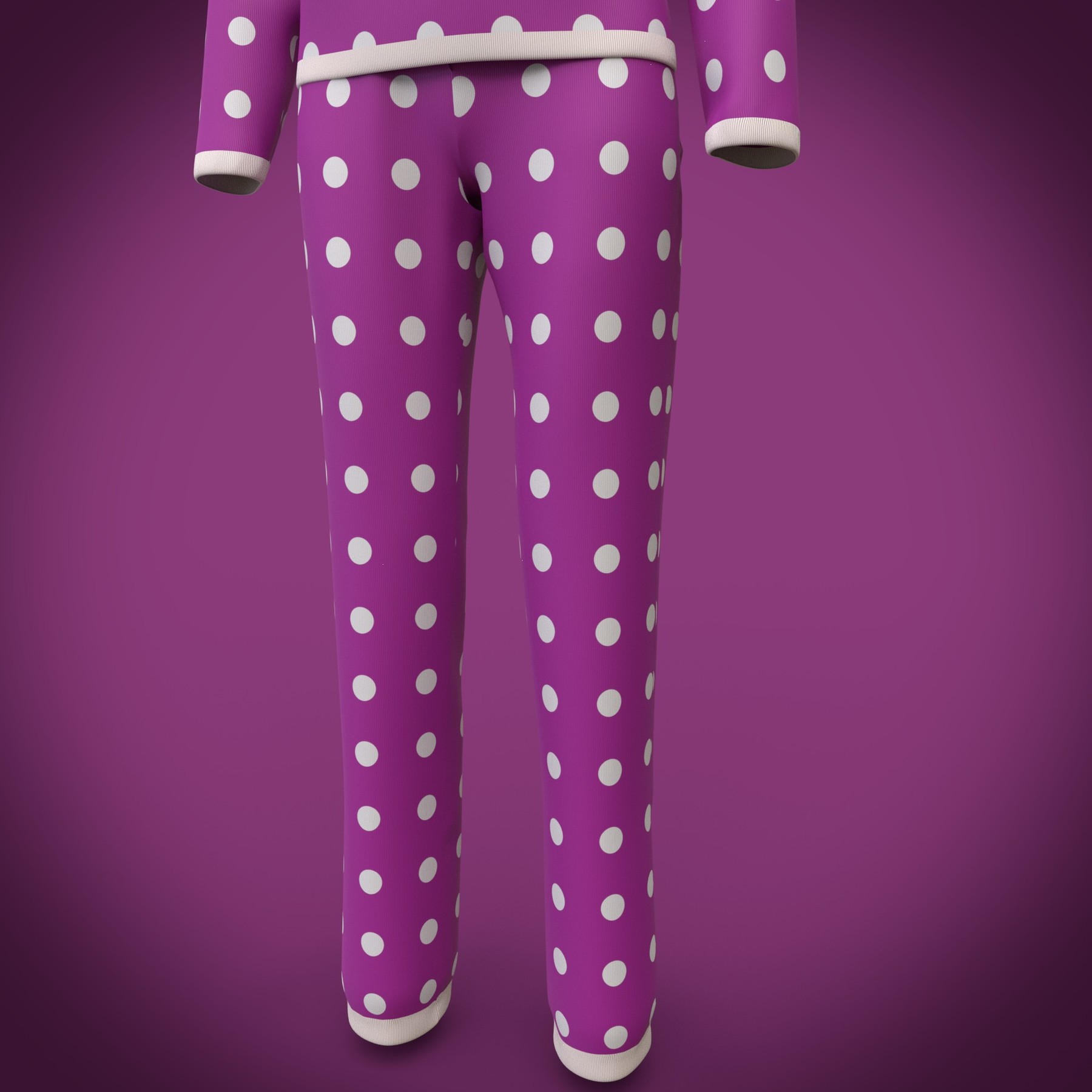 ArtStation - 3D cute pyjamas - polka dots pajamas | Resources