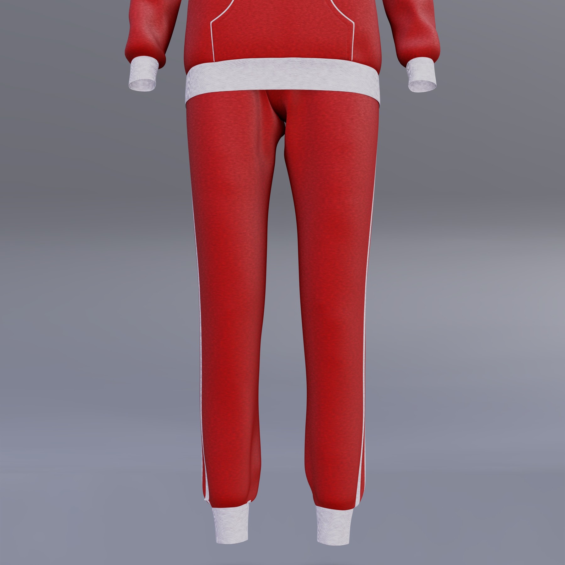 ArtStation - red tracksuit - sweatshirt hoodie and sweatpants 3D model ...