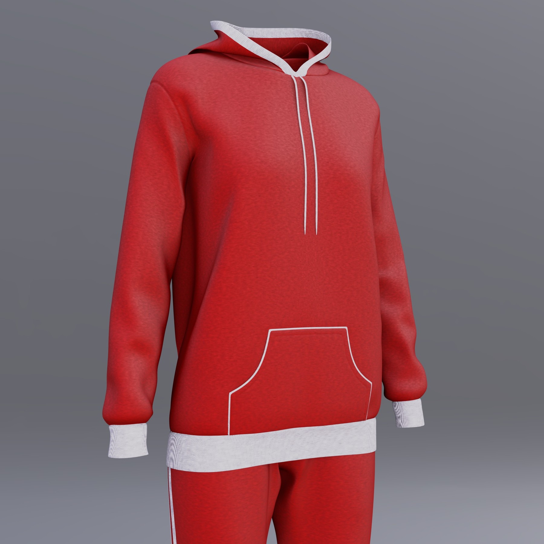 ArtStation - red tracksuit - sweatshirt hoodie and sweatpants 3D model ...
