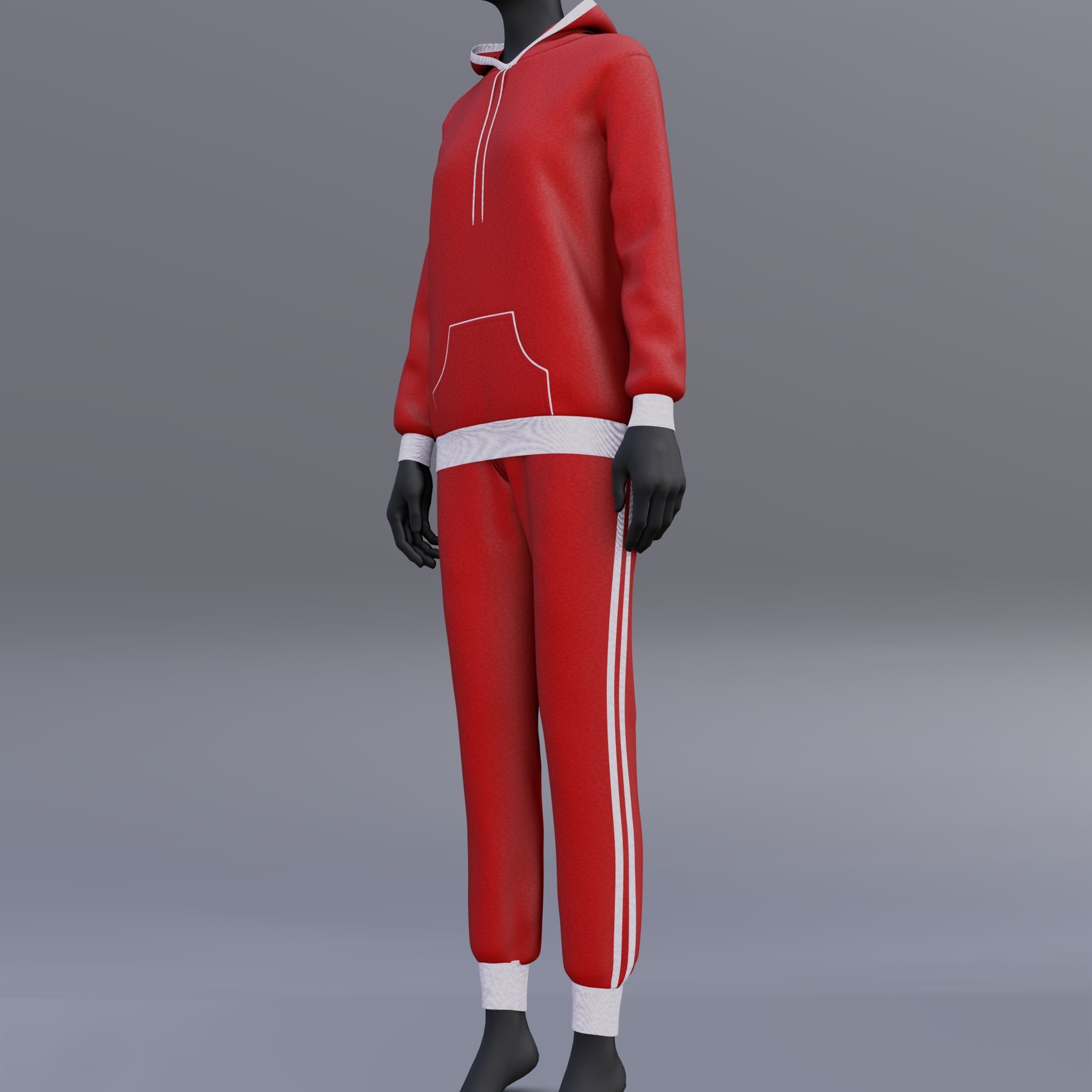 ArtStation - red tracksuit - sweatshirt hoodie and sweatpants 3D model ...