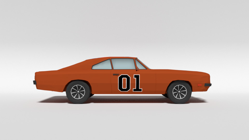 ArtStation - Low Poly Cartoon Dodge Charger 1969 General Lee Car ...