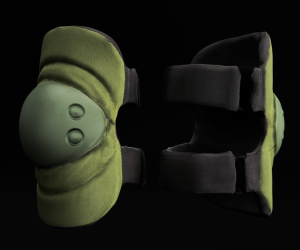 ArtStation - Military khaki knee pads 04 | Game Assets