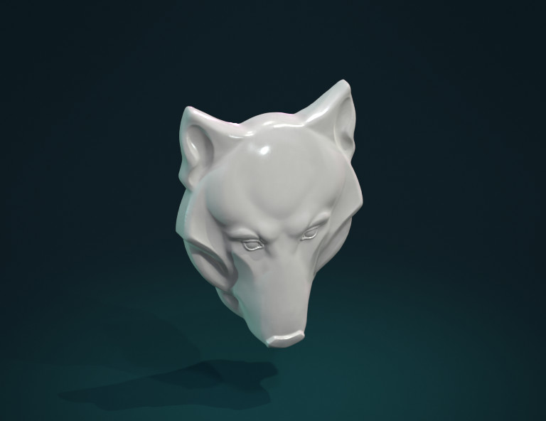 ArtStation - Wolf head relief | Resources