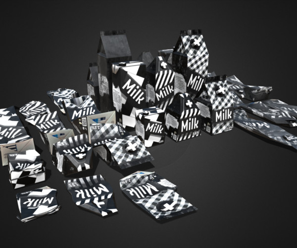 ArtStation - Milk Cartons Low Poly 2K PBR | Game Assets