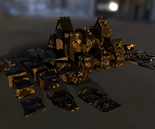 ArtStation - Milk Cartons Low Poly 2K PBR | Game Assets