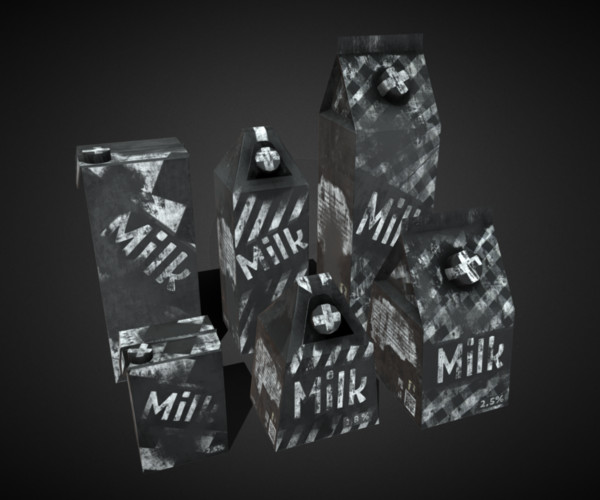 ArtStation - Milk Cartons Low Poly 2K PBR | Game Assets