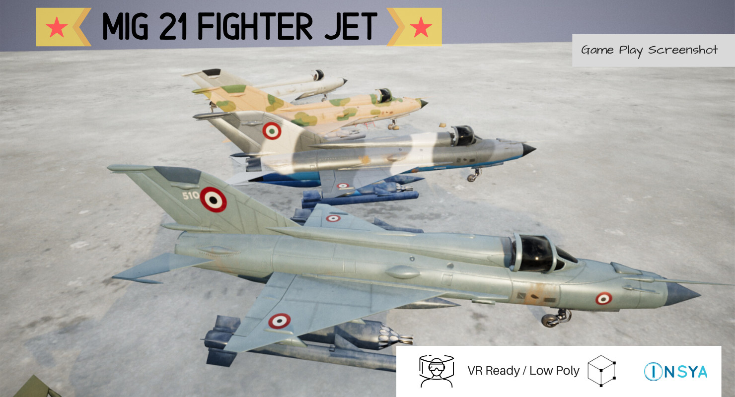 ArtStation - MiG 21 Pack of 5 Designs - Rigged and Animated Low-poly 3D ...