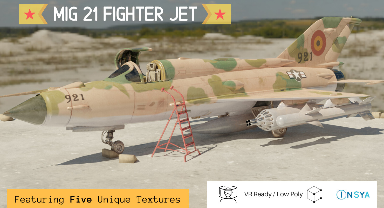 ArtStation - MiG 21 Pack of 5 Designs - Rigged and Animated Low-poly 3D ...