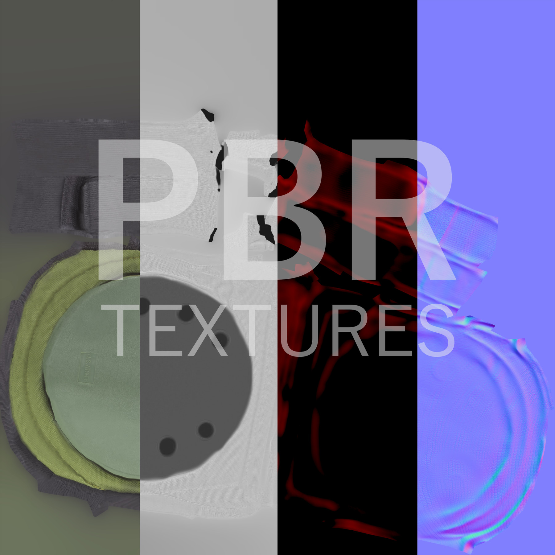 ArtStation - Military khaki elbow pads with PBR textures 06 | Game Assets