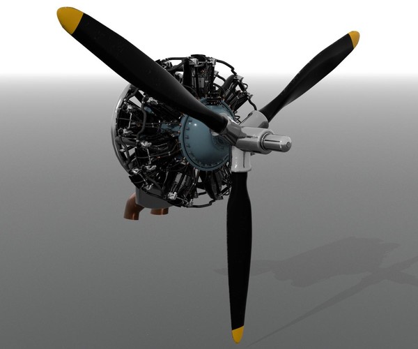 ArtStation - R-1830 Twin Wasp Aircraft Engine | Game Assets