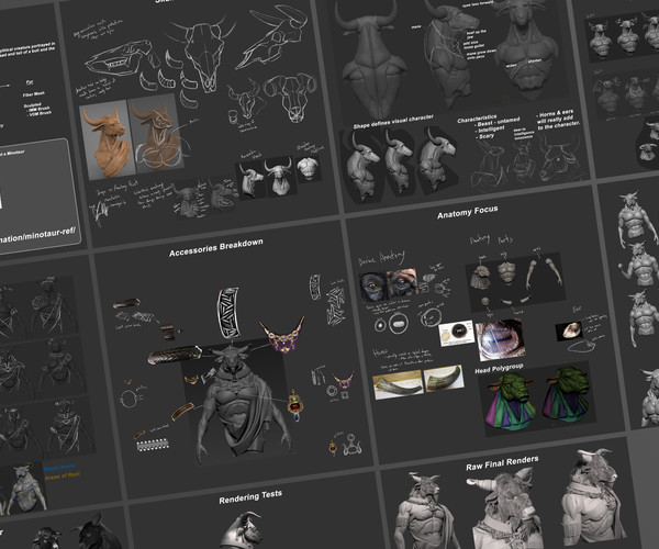 ArtStation - Minotaur Production Notes | Tutorials