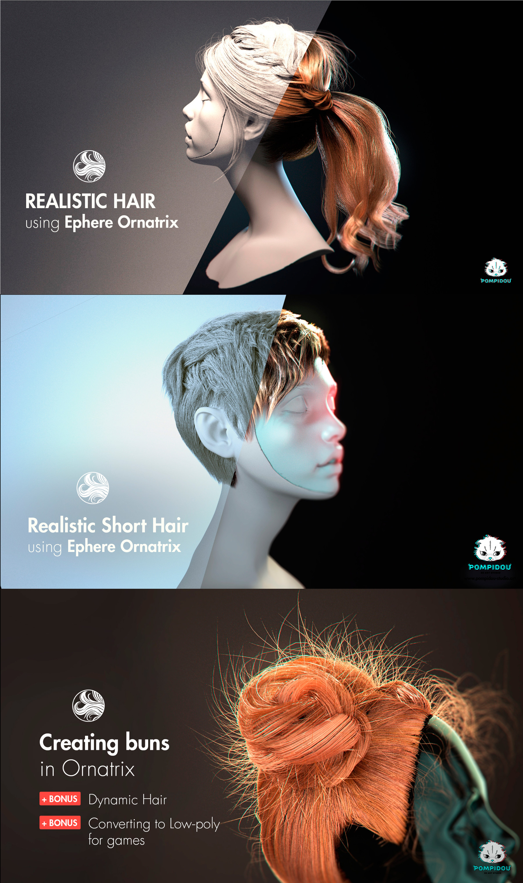 ArtStation - Collection. Tutorials. Creating realistic hair in 3d ...
