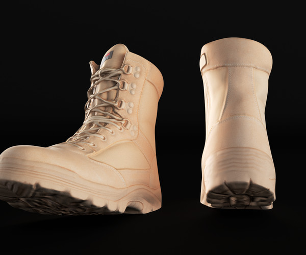 ArtStation - Military boots of color sand with PBR textures 15 | Game ...