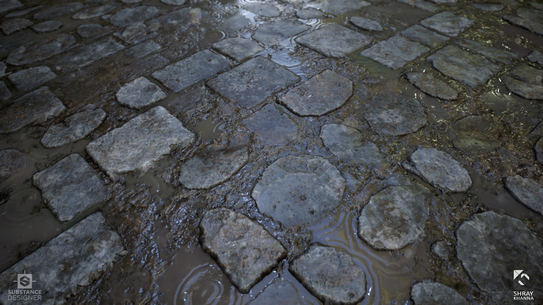 ArtStation - Substance Material I Textures I Wet Cobblestone Floor | Resources