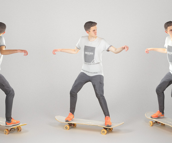 ArtStation - Animated man riding on a skateboard 35 | Game Assets