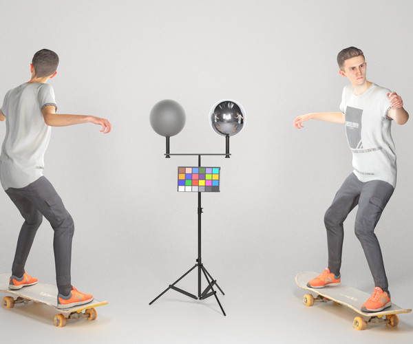 ArtStation - Animated man riding on a skateboard 35 | Game Assets