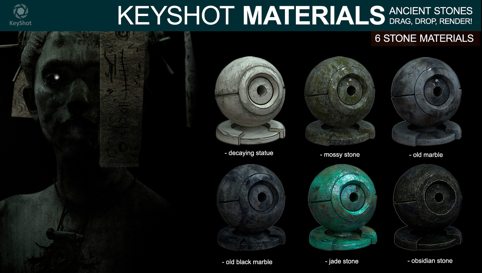 ArtStation - Ancient stone materials - For Keyshot | Resources