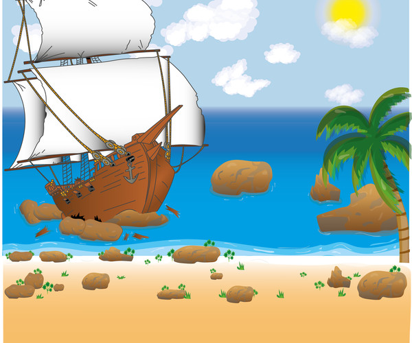 ArtStation - Background for game 2d - Beach | Game Assets