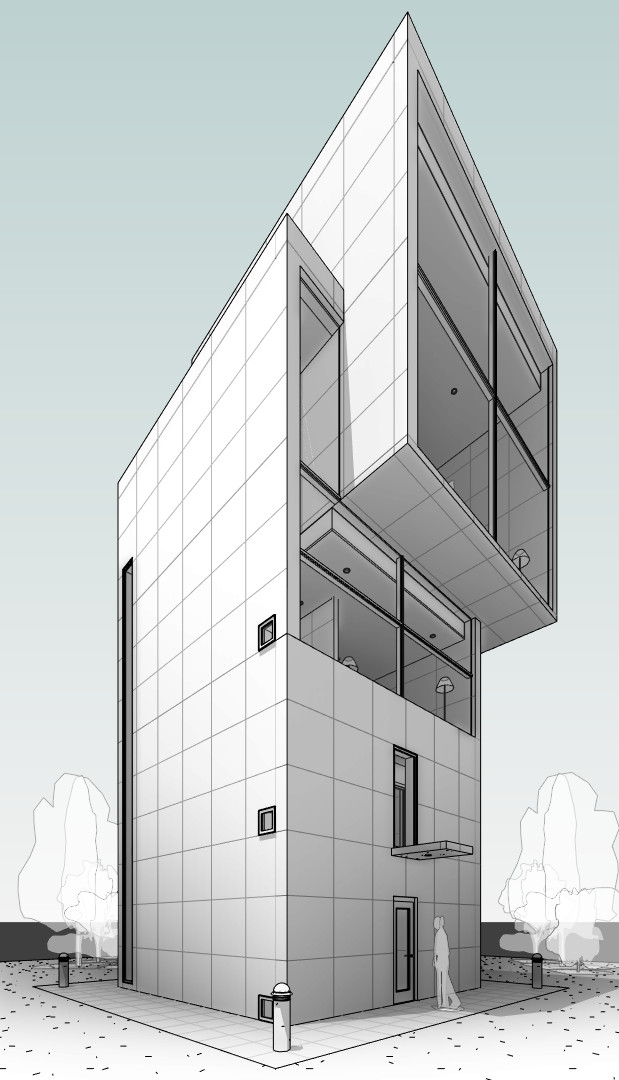 ArtStation - 4x4 HOUSE by TADAO ANDO - AUTODESK REVIT 3D model | Resources