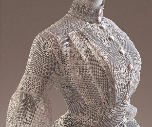 ArtStation - Project files on creating lace dress in Marvelous designer ...