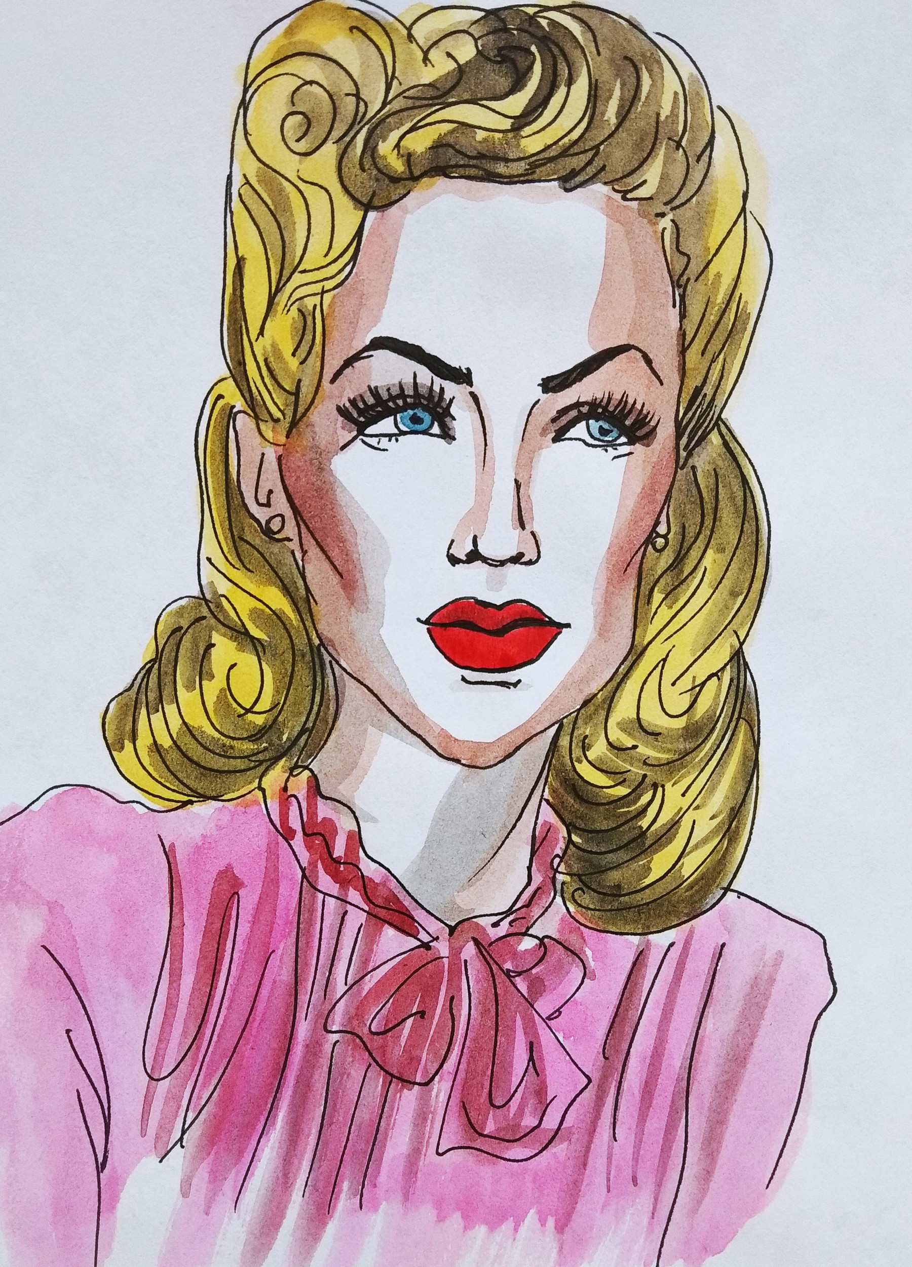 ArtStation - Watercolor drawing of lady | Artworks