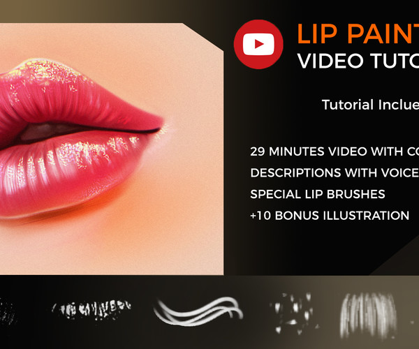 ArtStation - Lip Painting In Photoshop - Video Tutorial | Tutorials