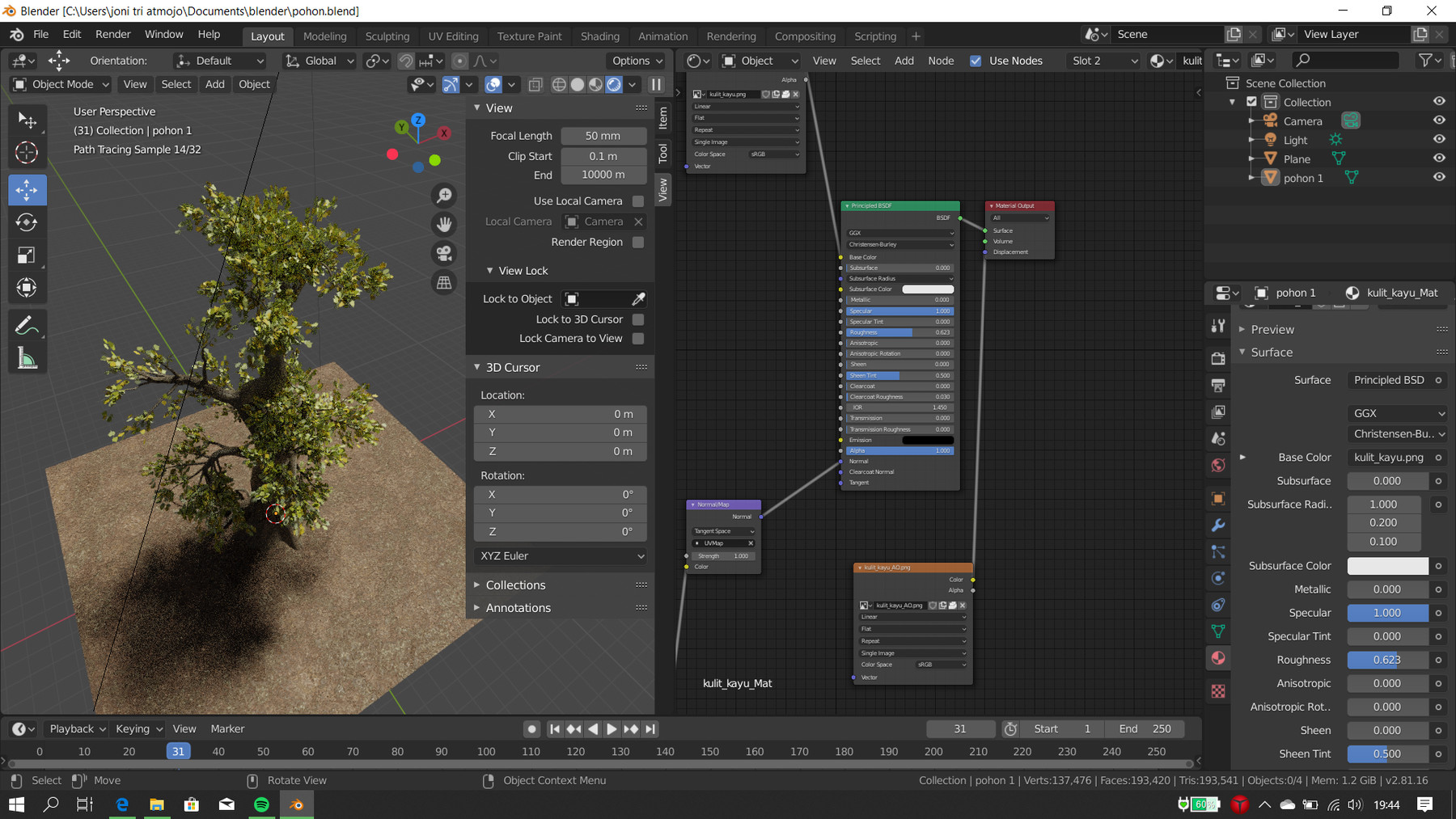 ArtStation - tree model with blender file and obj | Resources