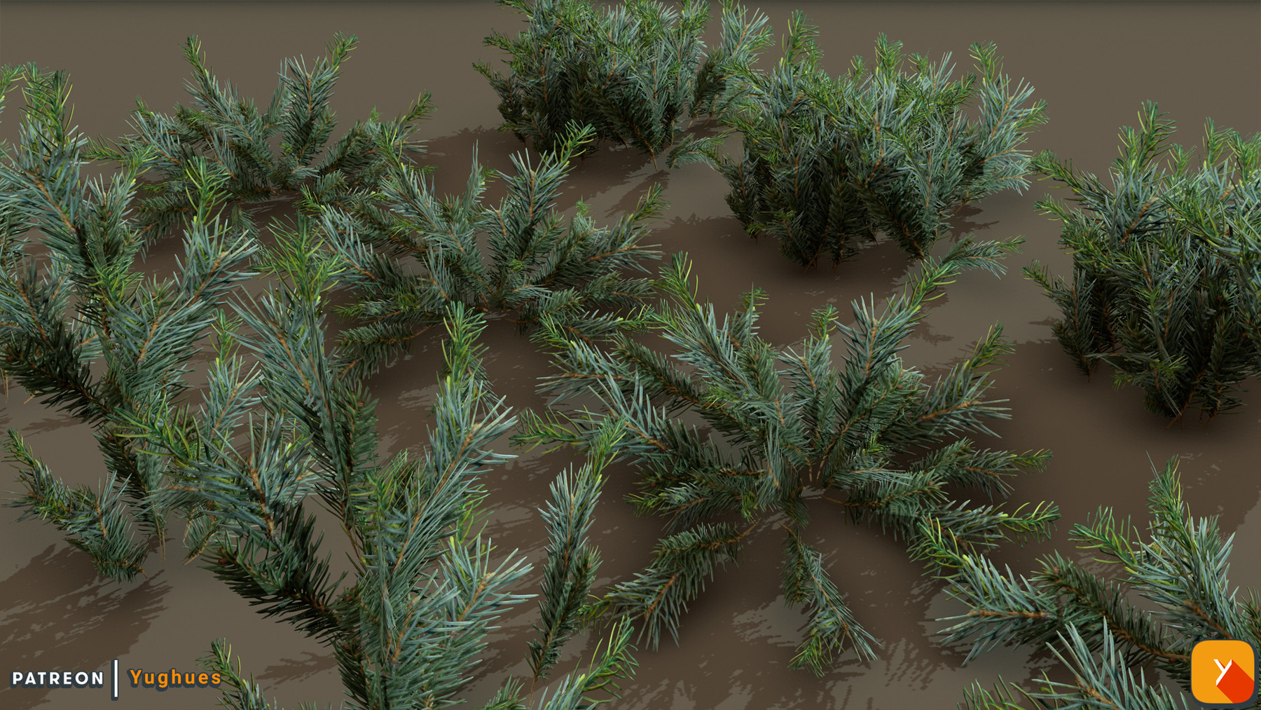 ArtStation - Yughues Pine Bushes | Game Assets