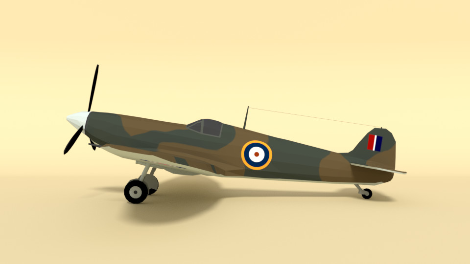 ArtStation - Low Poly Cartoon Supermarine Spitfire MKII | Resources