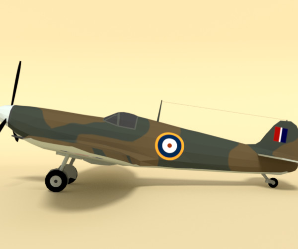 ArtStation - Low Poly Cartoon Supermarine Spitfire MKII | Resources